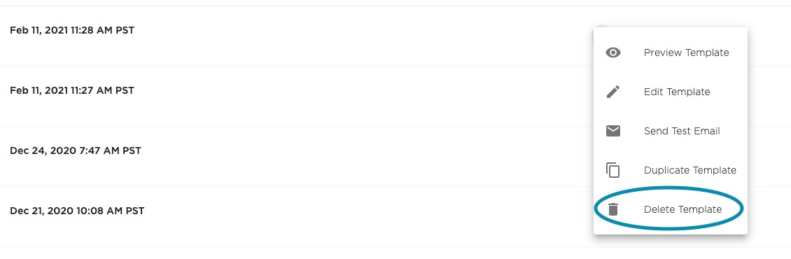 Managing Existing Email Templates
