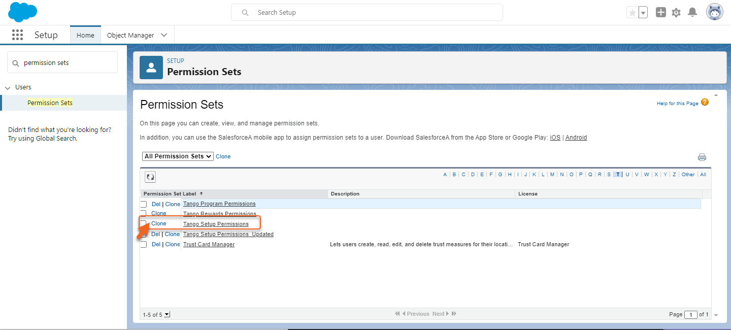 Install the Tango app in Salesforce