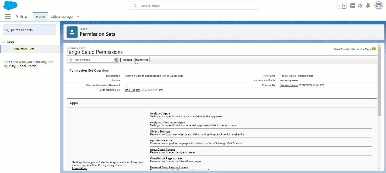 Install the Tango app in Salesforce