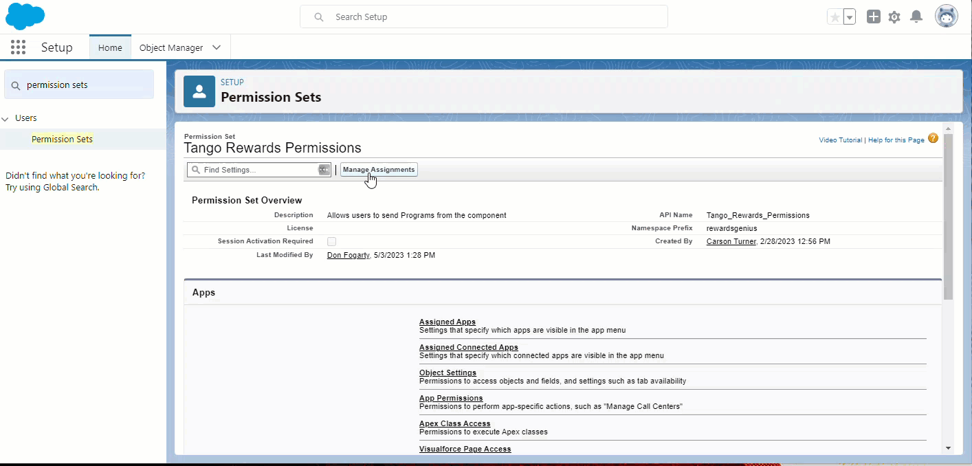 Install the Tango app in Salesforce