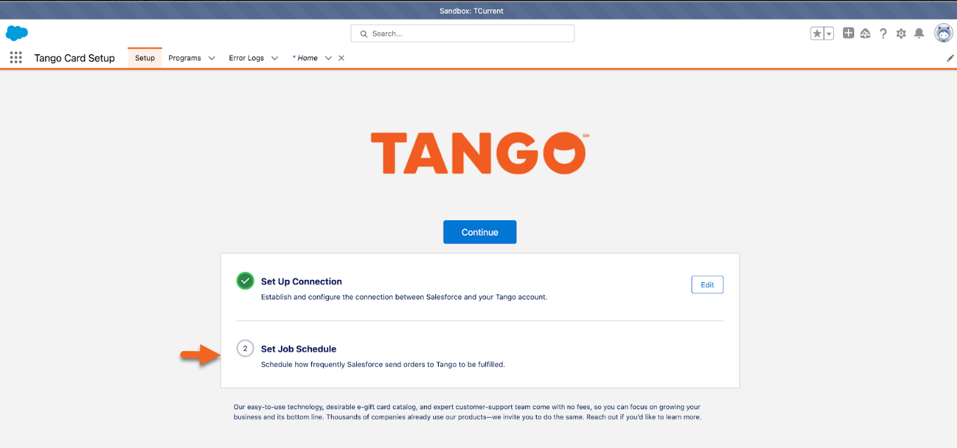Set up the Salesforce Tango app