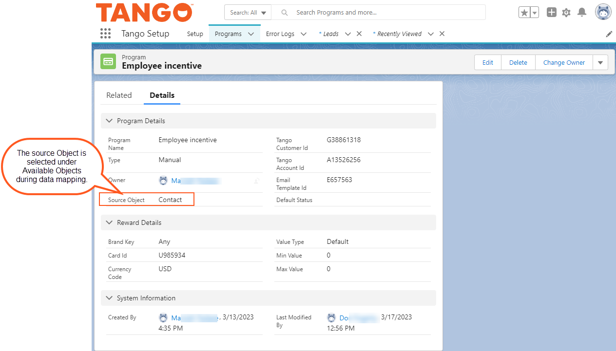 Set up the Salesforce Tango app