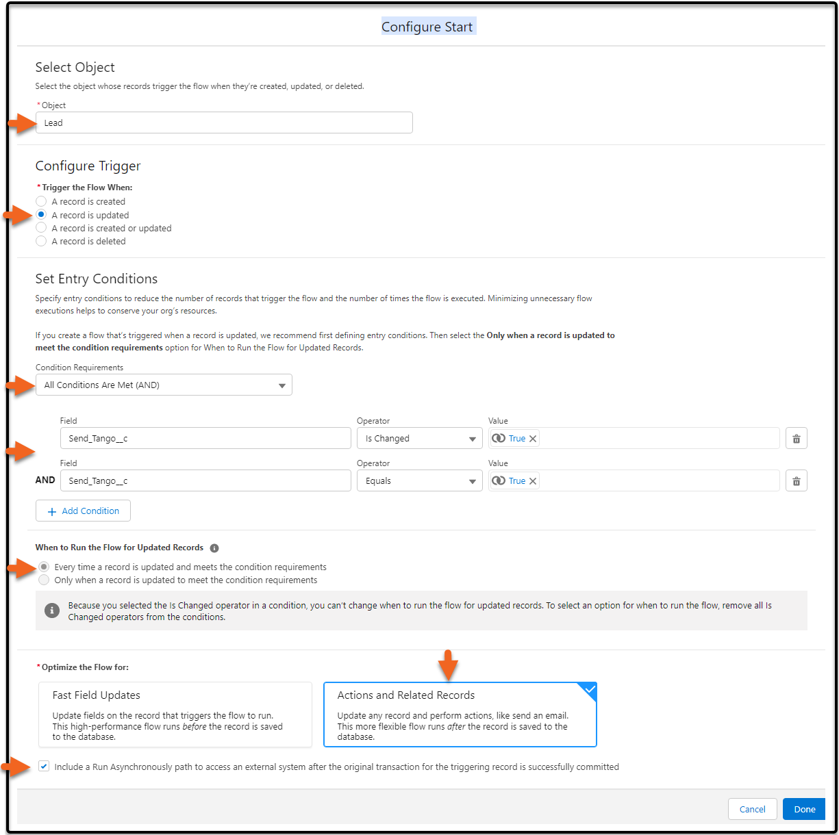 Set up the Salesforce Tango app
