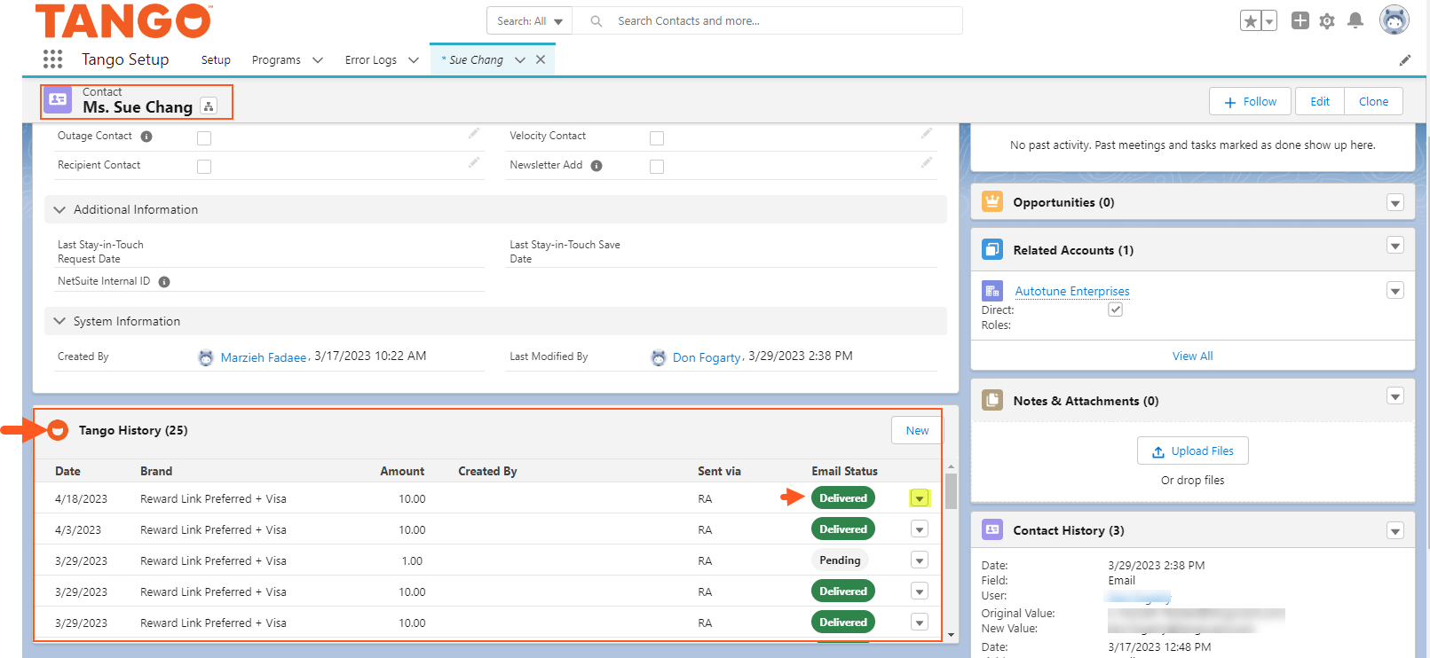 Send rewards using Salesforce