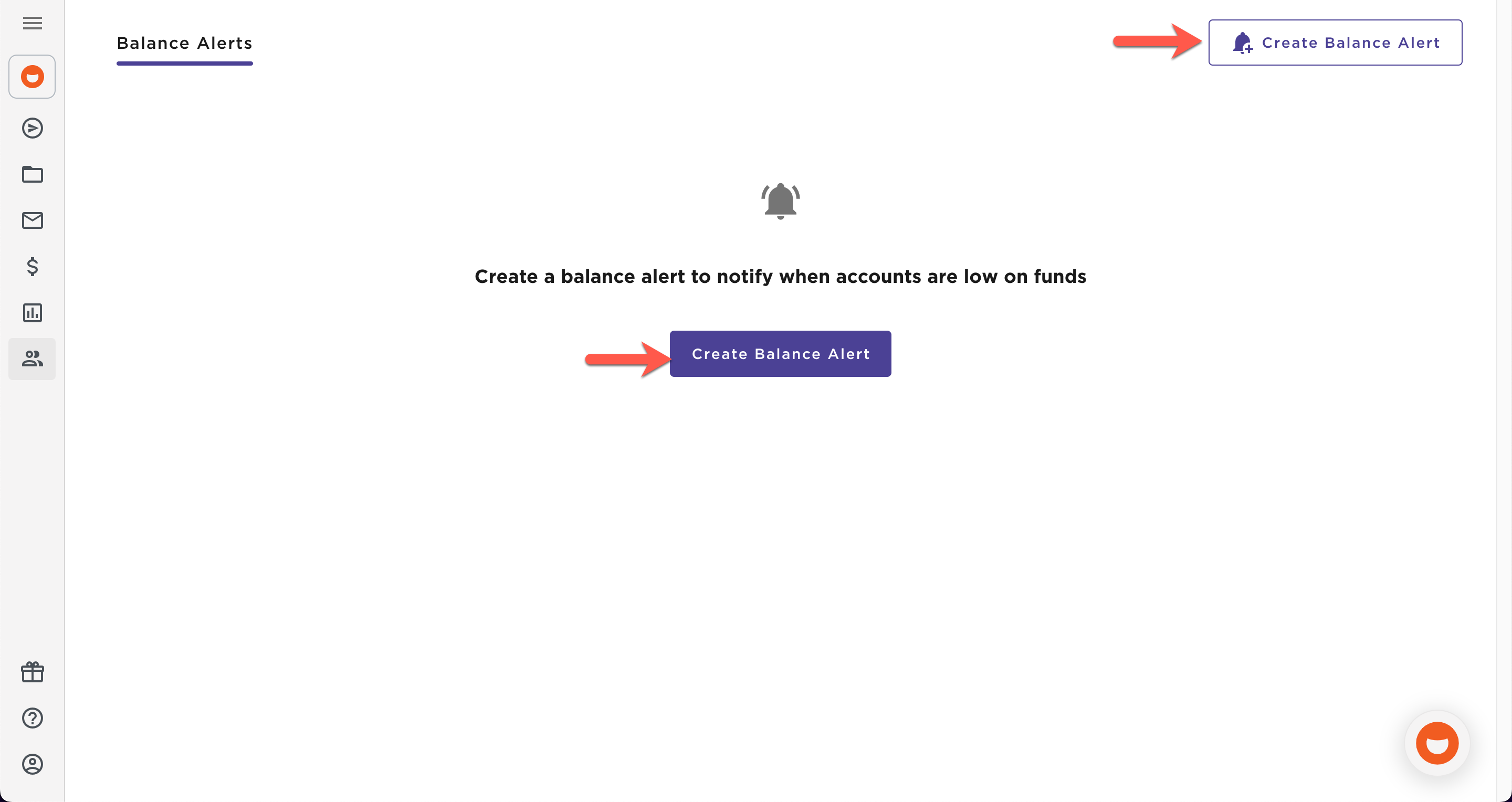 Create account balance alerts