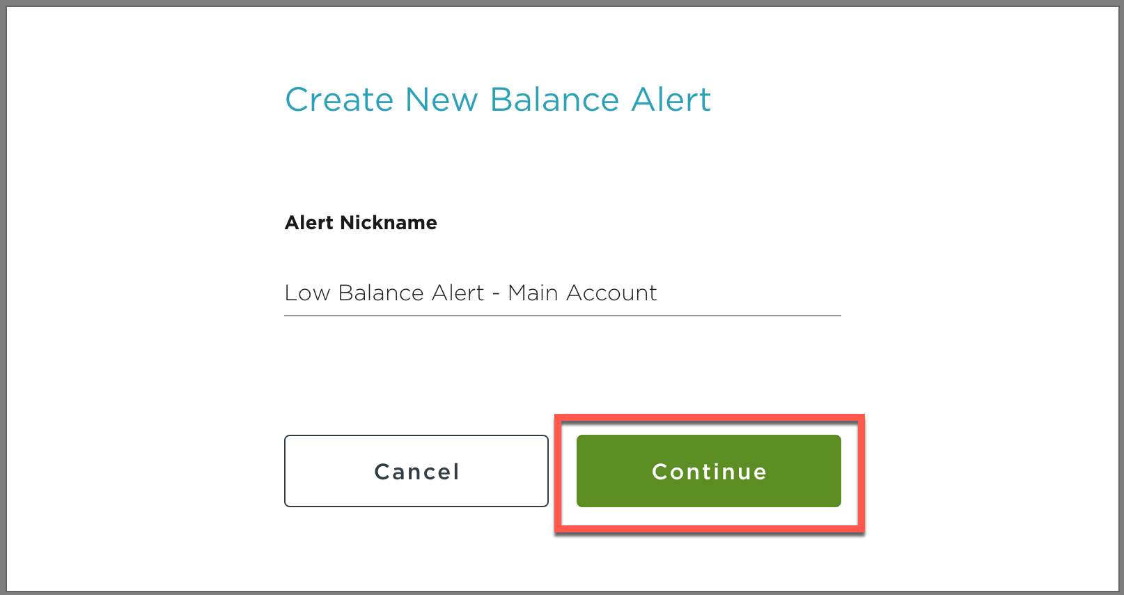 Create account balance alerts