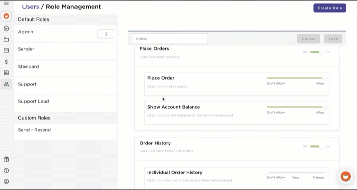 Create and edit Roles