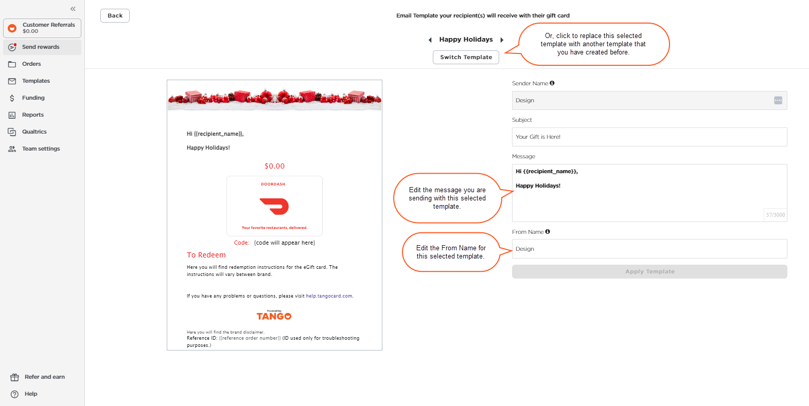 Send digital rewards with Tango
