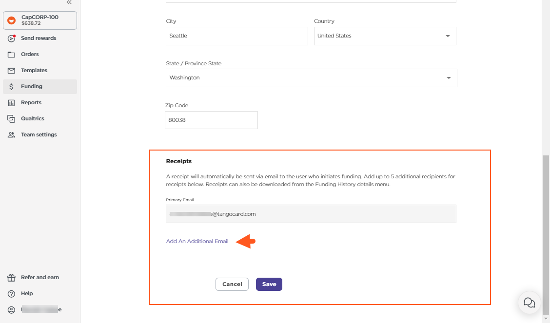 Set up credit card notifications