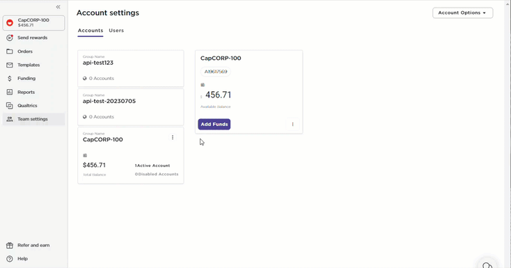 Set up funding notifications
