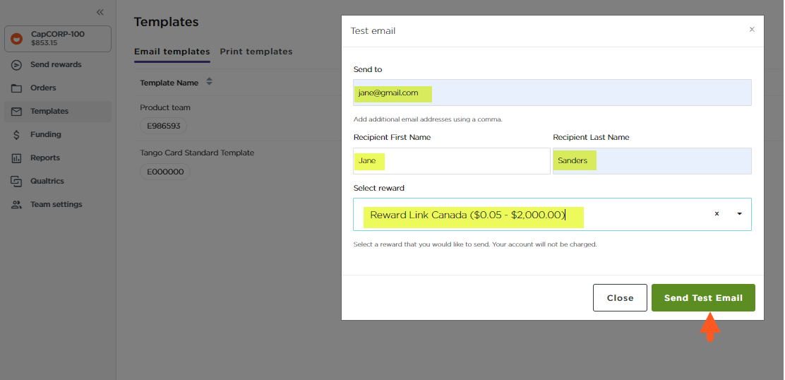 Manage email templates