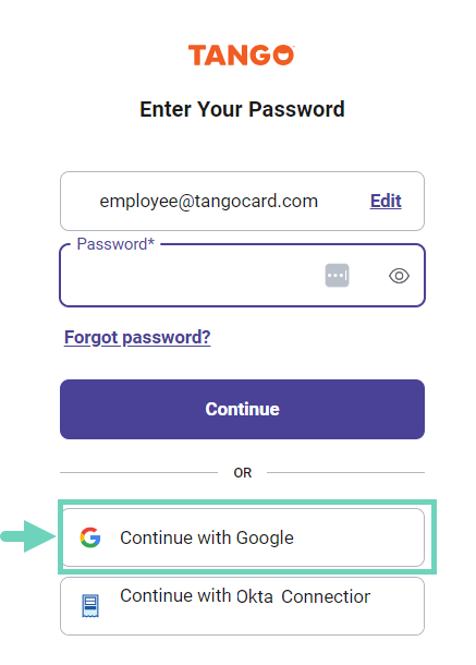 Sign in to Tango portal