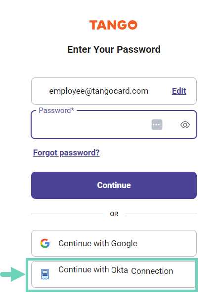 Sign in to Tango portal